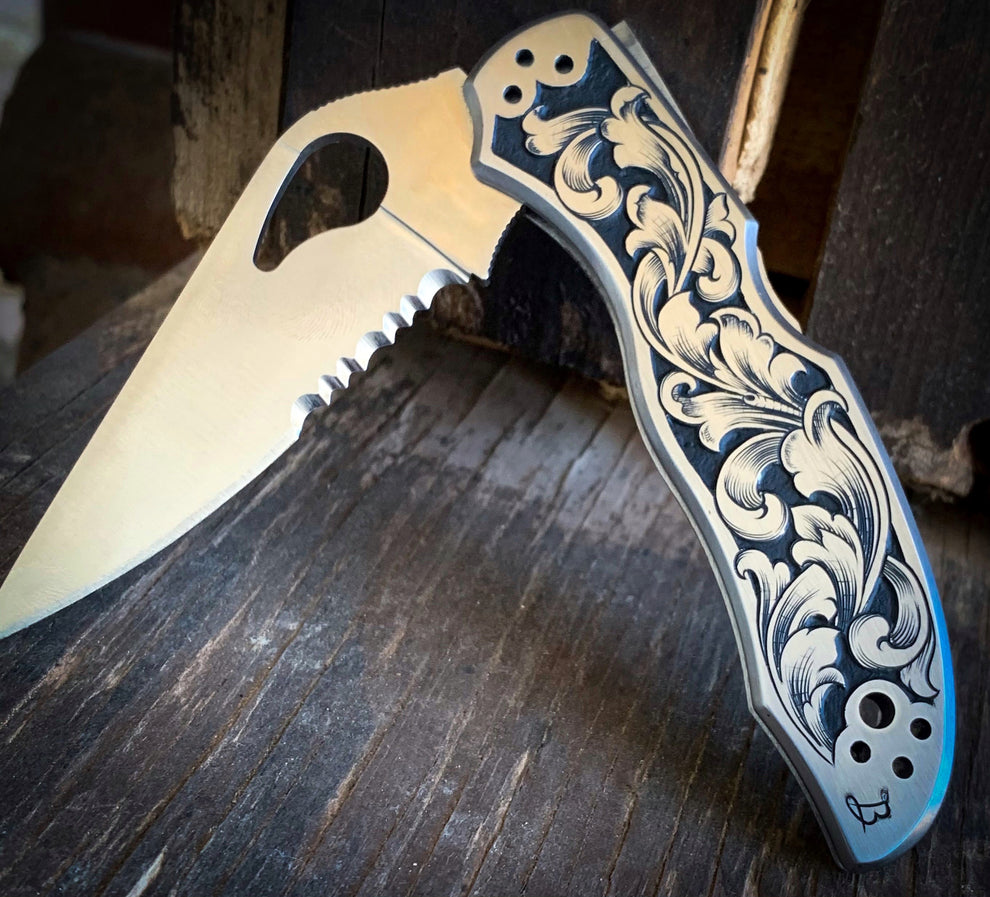 Custom Engraved Pocket Knife – Boles Silver