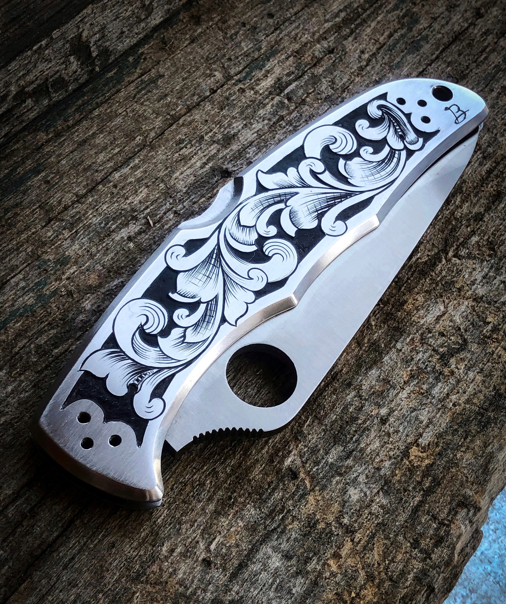 Custom Engraved Pocket Knife – Boles Silver